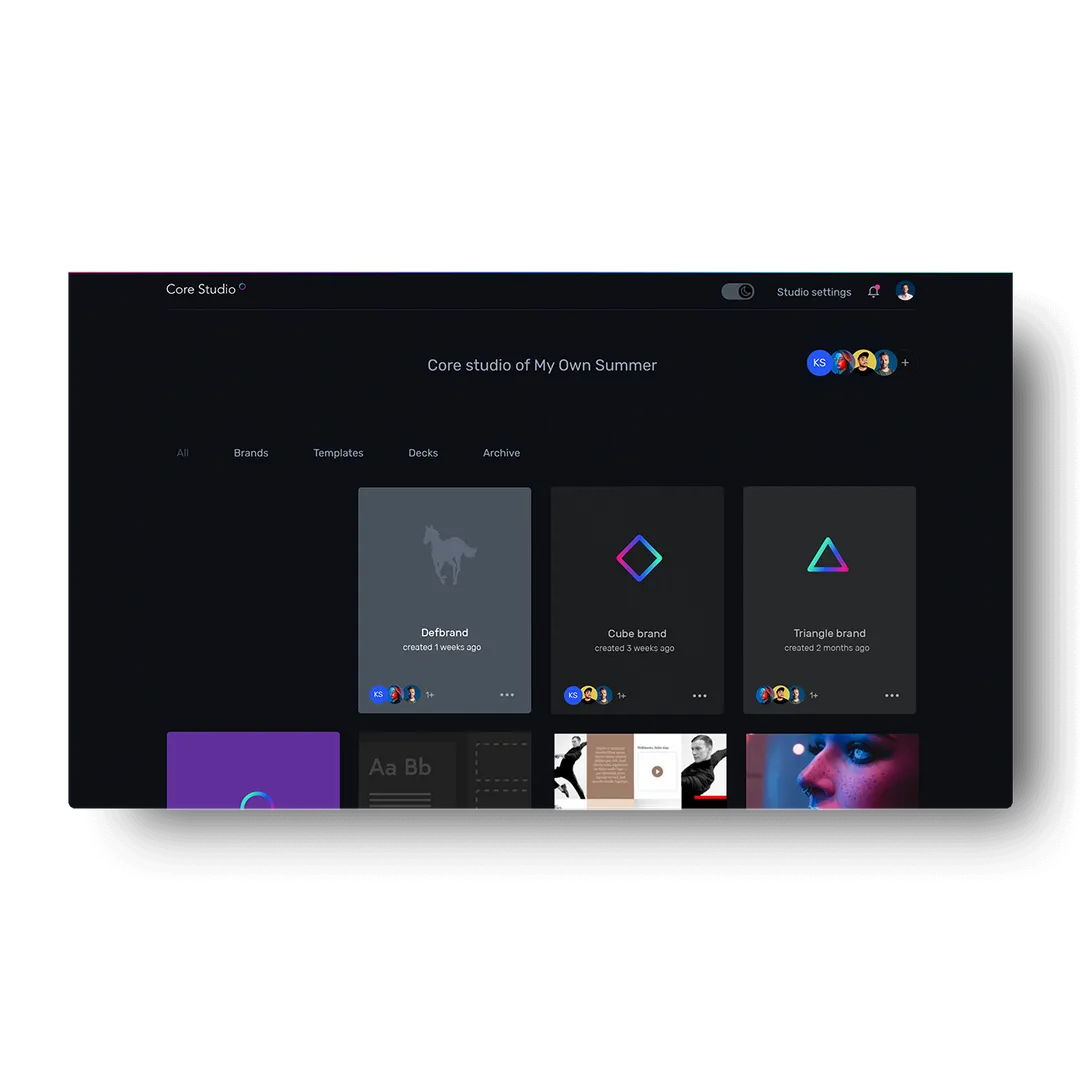 Corebook° Studio — branding platform