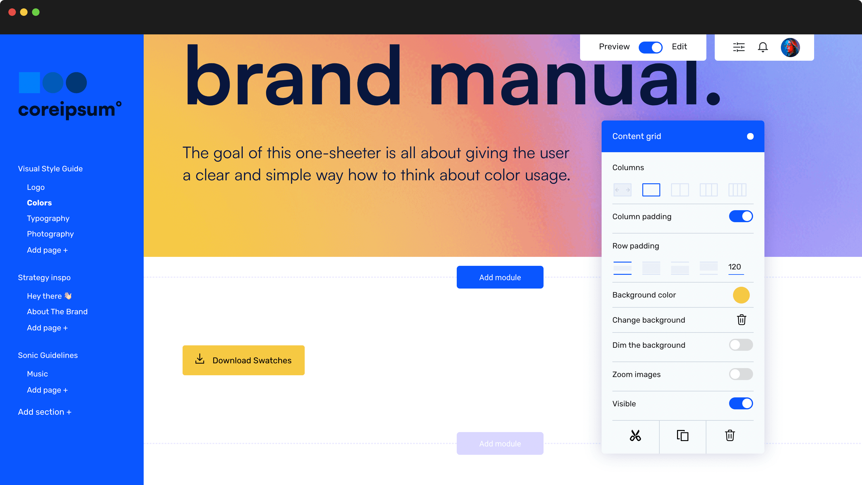 Corebook° — Online brand guidelines platform