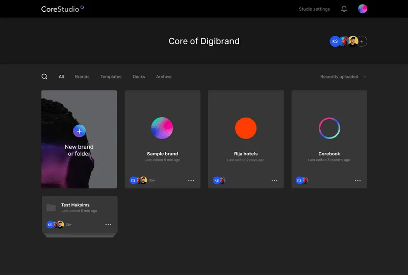 Corebook° Studio — branding platform
