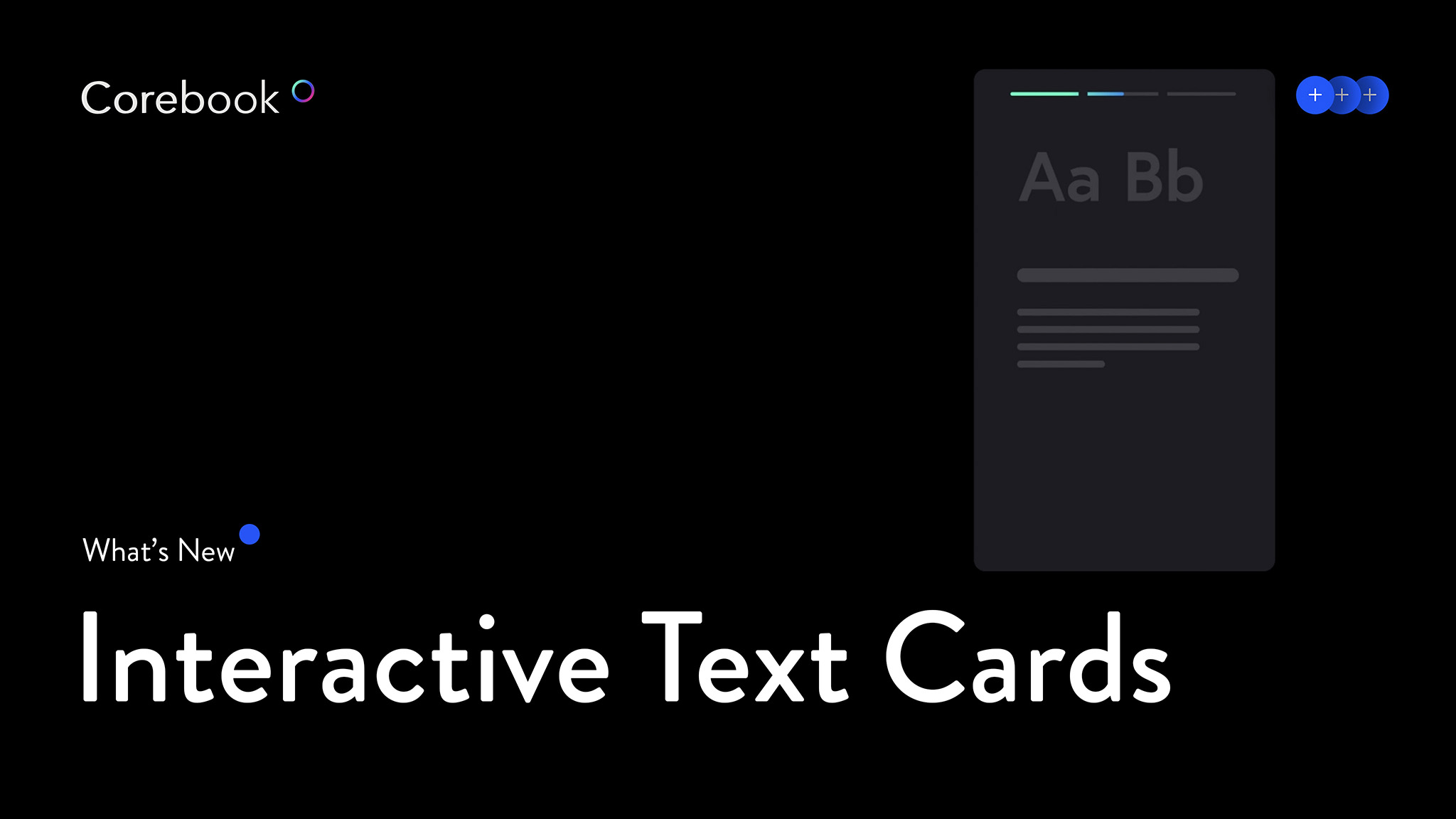 Corebook° — Interactive text cards.